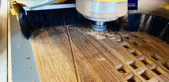 Finishing a CNC-milled Teak Grating